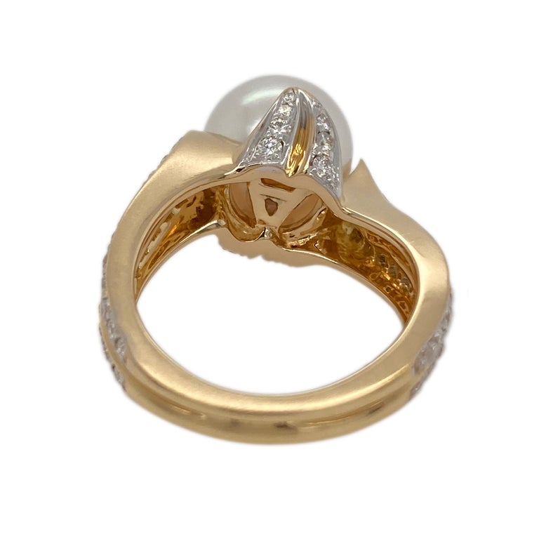 Angela Cummins for Assael 18K Gold South Sea Pearl and Diamond Flower ...