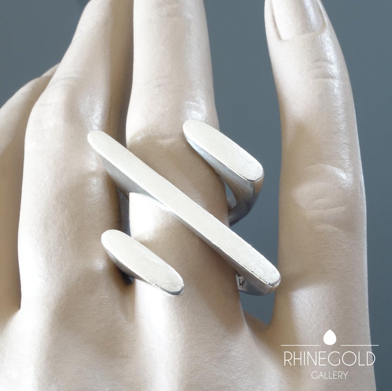 Angela Hübel Sculptural Post-Modernist Silver Ring For Sale at 1stDibs ...