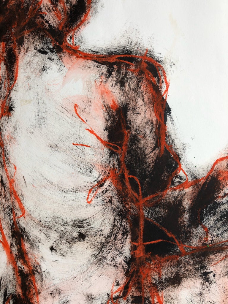 Angela Lyle - Seated Man. Contemporary Mixed Media on paper For Sale at ...