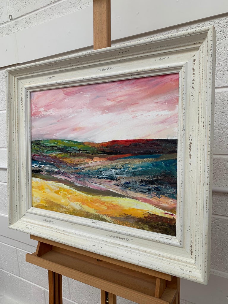 Angela Wakefield - Colourful English Moor Landscape with Pink Sky by ...