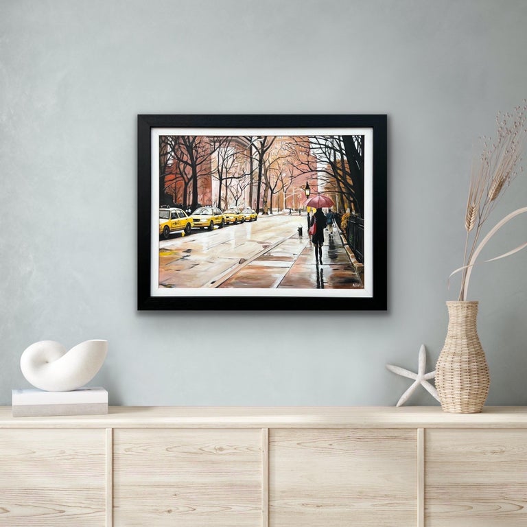 Angela Wakefield - Female Figure in New York City in Fall by British ...