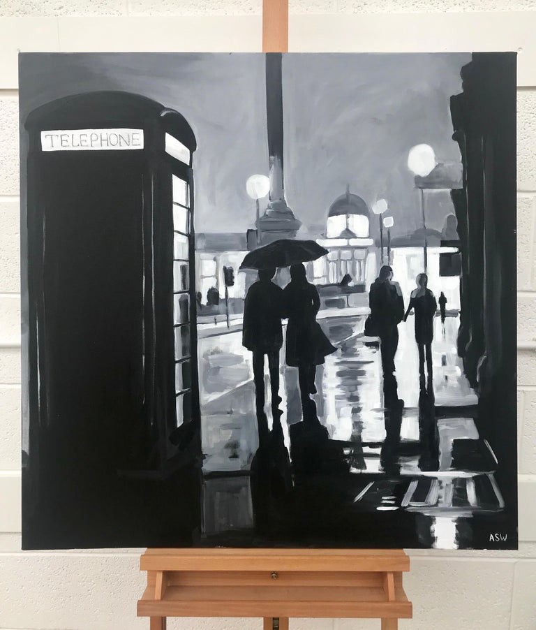 Angela Wakefield - Painting of Trafalgar Square Rain London City by ...