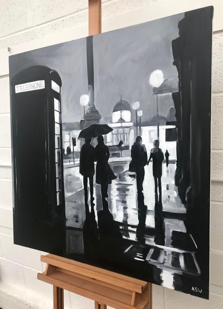 Angela Wakefield - Painting of Trafalgar Square Rain London City by ...
