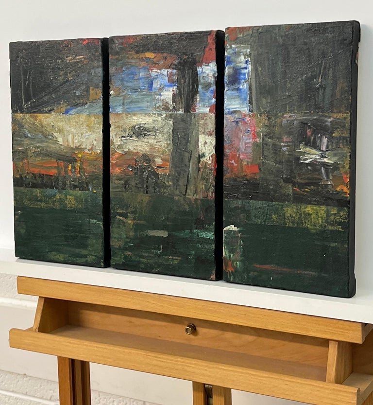 Angela Wakefield - Small Triptych Abstract Forest Trees Landscape Painting by British Urban ...