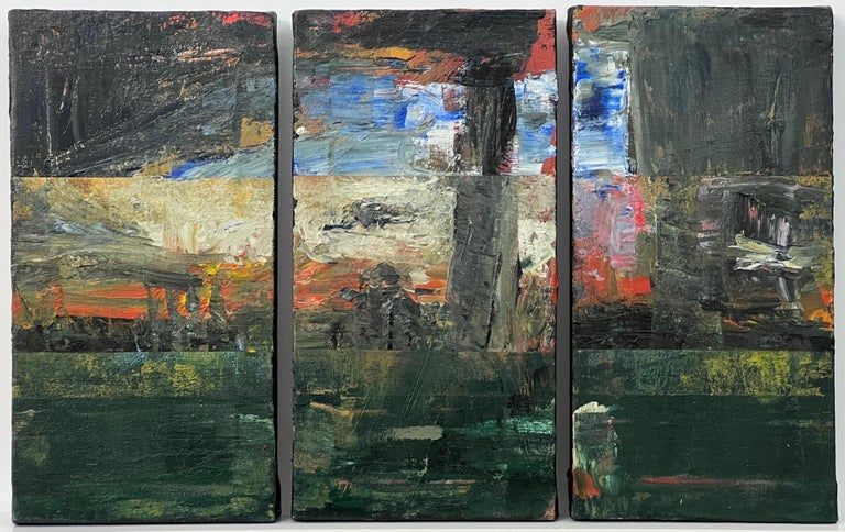 Angela Wakefield - Small Triptych Abstract Forest Trees Landscape Painting by British Urban ...