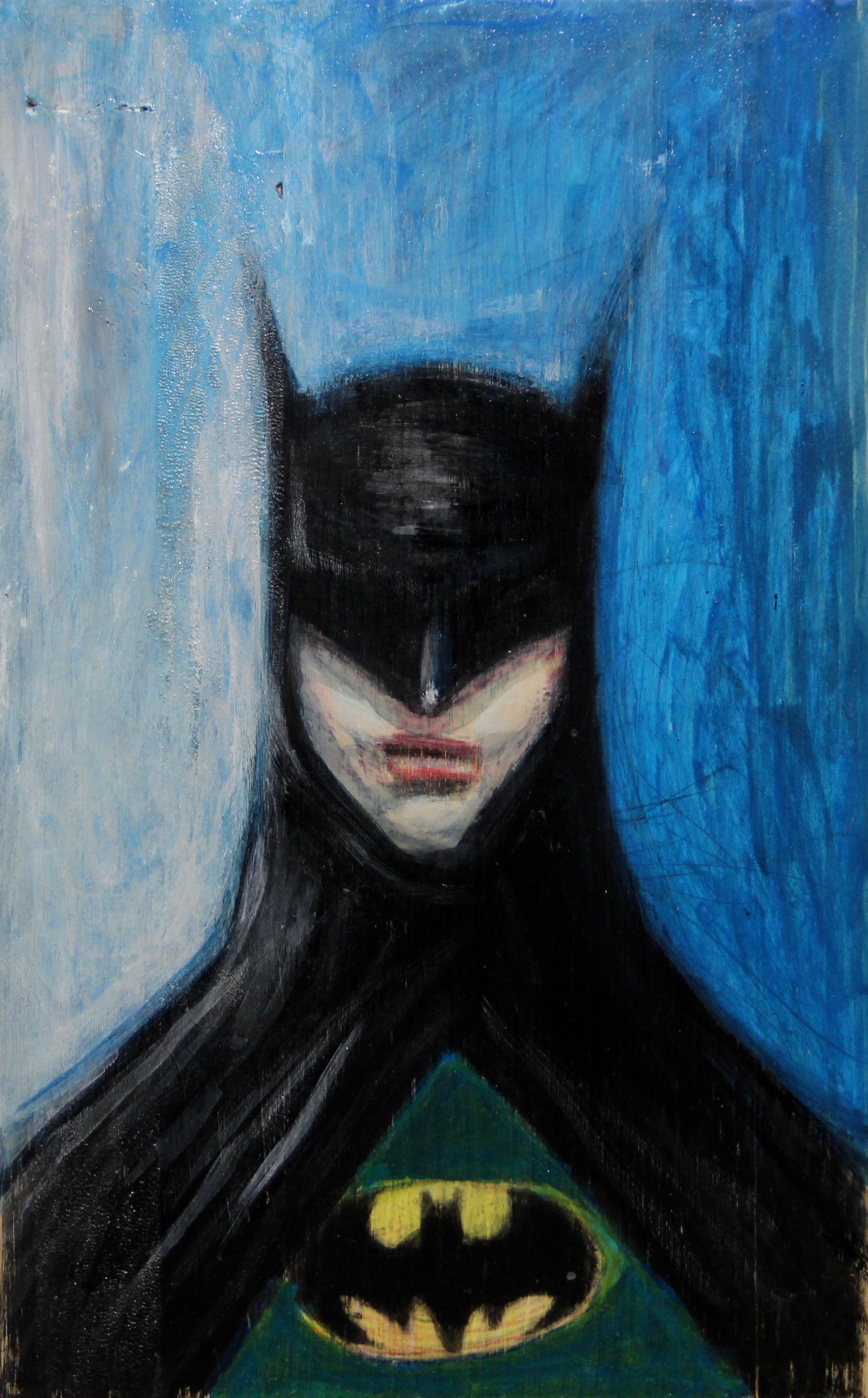Painting Broken Batman Original Acrylic Painting 8x6 Art & Collectibles ...