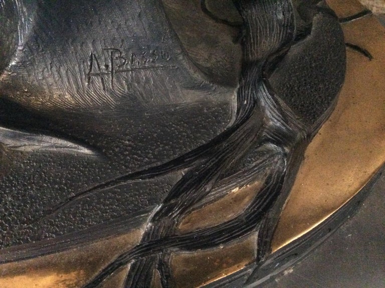 Angelo Basso Female Semi Nude Bronze "Vanity" Figurative Sculpture For ...