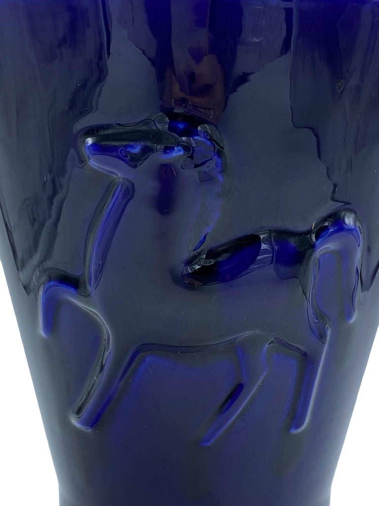 Angelo Biancini for Laveno Blue Ceramic Vase, Italy 1930s For Sale at ...