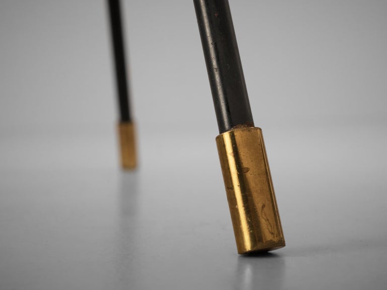 Angelo Brotto for Esperia Floor Lamp in Metal, Opaline Glass and Cane ...