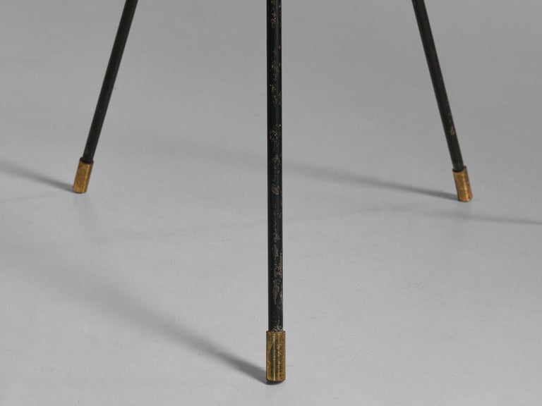 Angelo Brotto for Esperia Floor Lamp in Metal, Opaline Glass and Cane ...