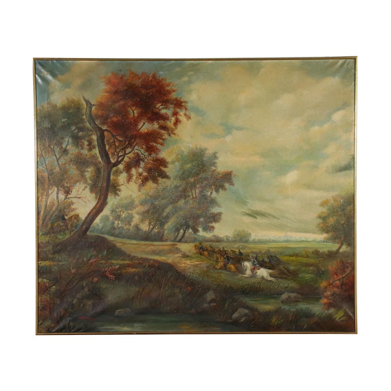 Angelo Ferrero - Landscape With Cavalry at 1stDibs