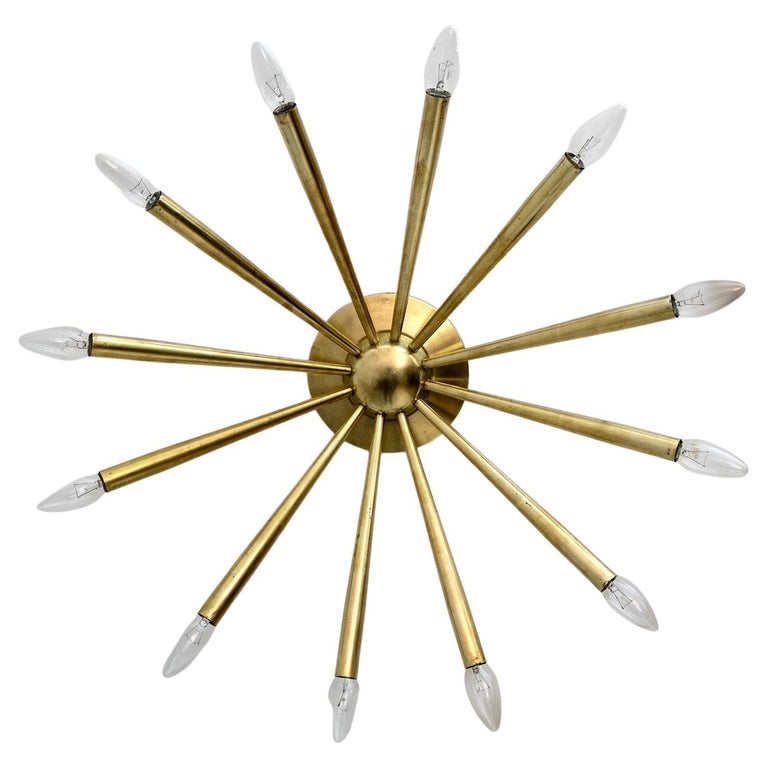 Angelo Lelli Mid-Century Modern Italian Brass Wall Lamp for Arredoluce ...