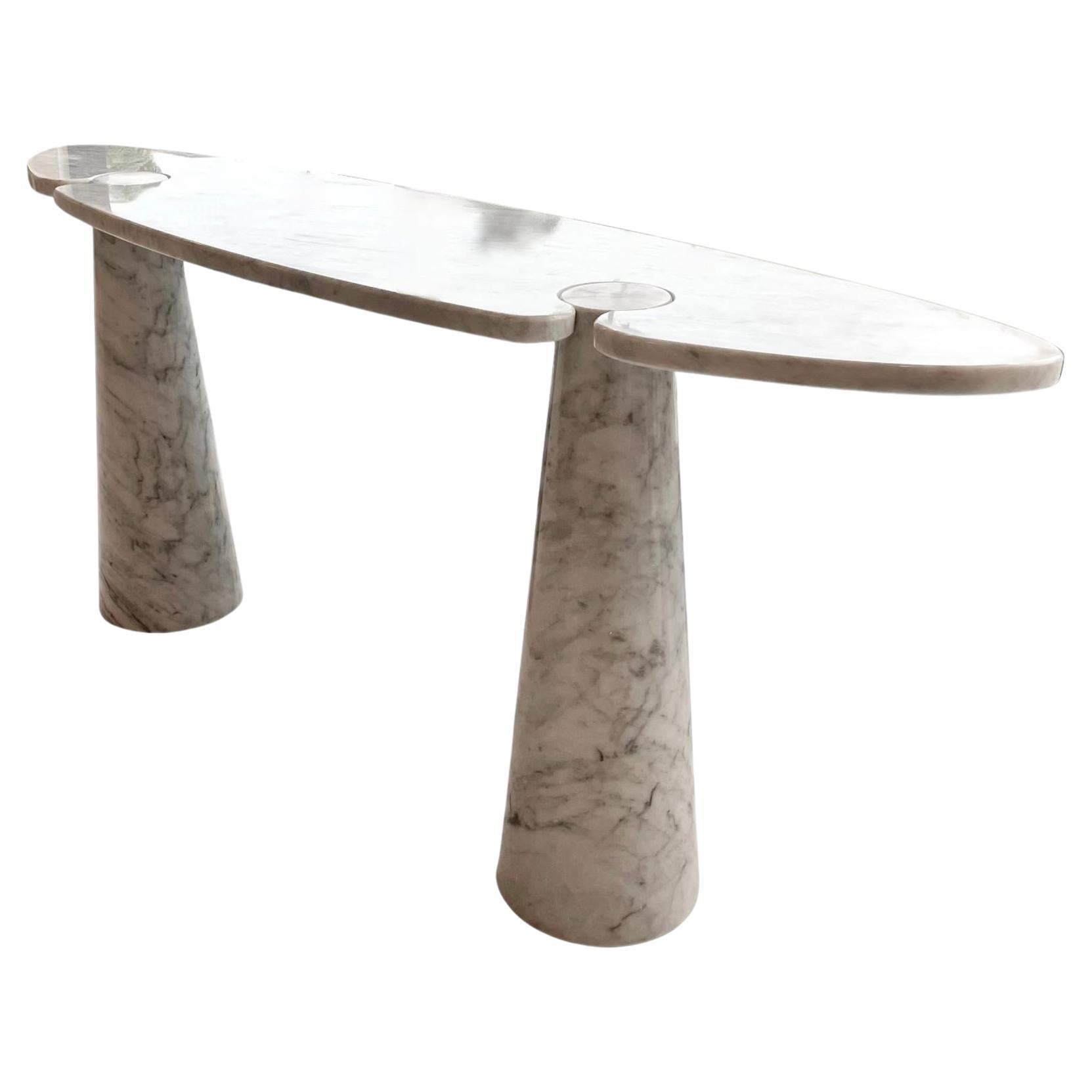 Contemporary Italian Carrara Marble Console at 1stDibs