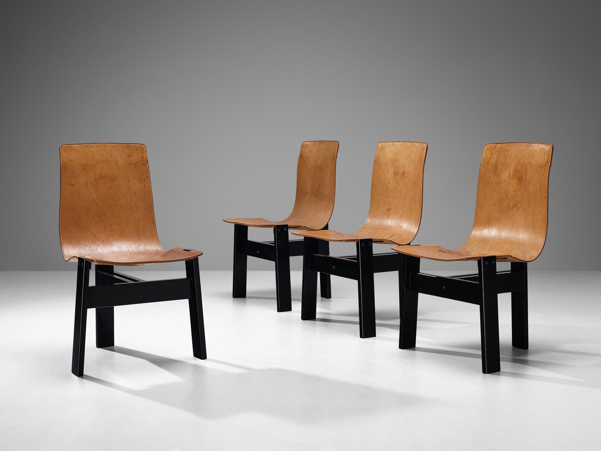 Angelo Mangiarotti for Skipper Set of Four 'Tre 3' Dining Chairs For ...