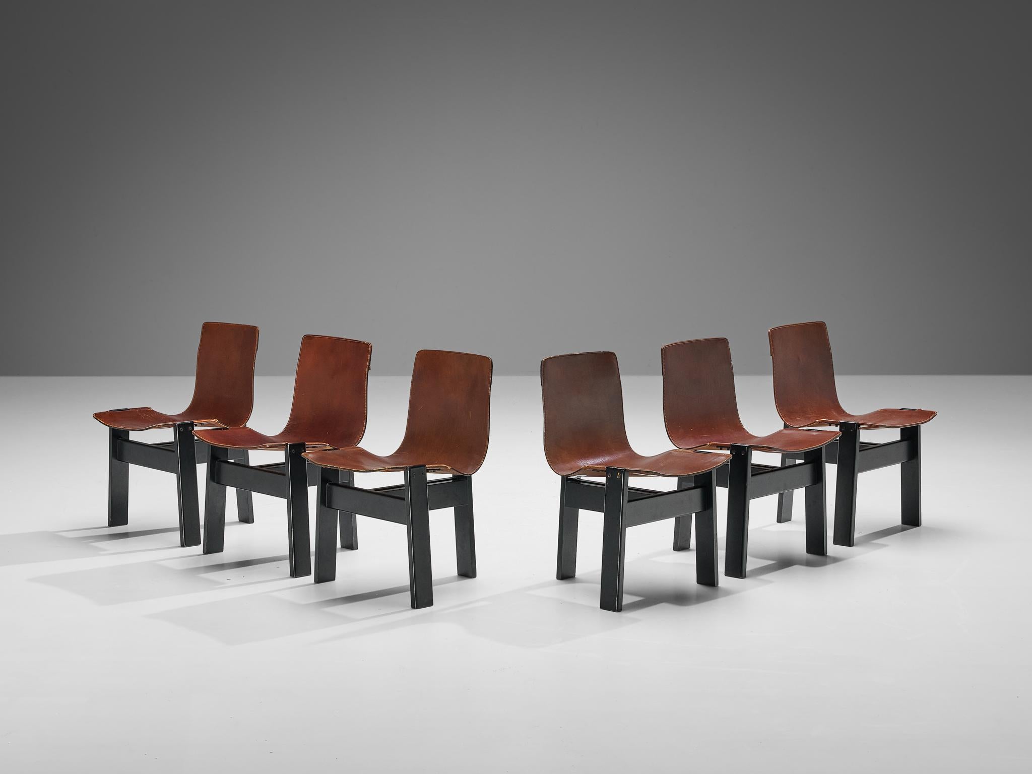Angelo Mangiarotti for Skipper Set of Six 'Tre 3' Dining Chairs For ...