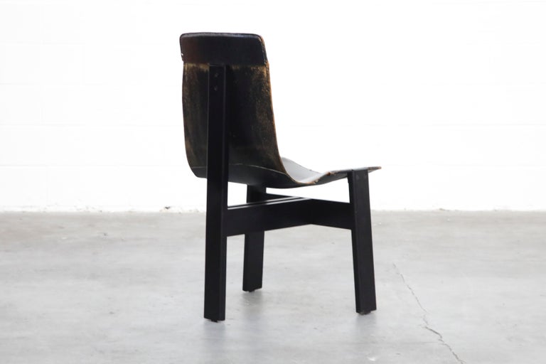 Angelo Mangiarotti for Skipper 'Tre 3' Dining Leather Sling Chairs ...