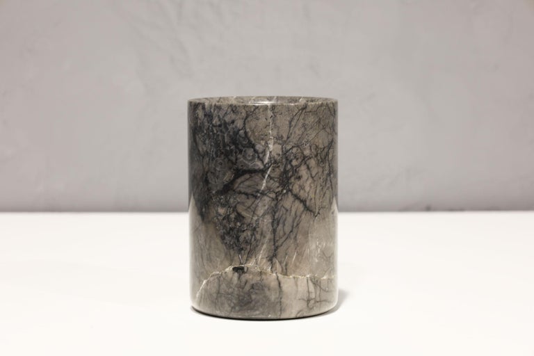 Angelo Mangiarotti Gray Marble Vase For Sale at 1stDibs