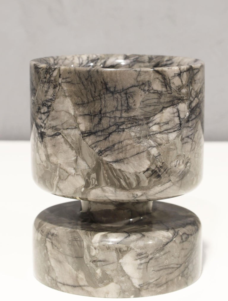 Angelo Mangiarotti Gray Marble Vase For Sale at 1stDibs