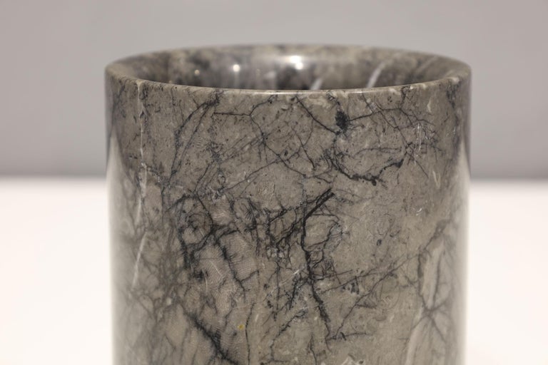 Angelo Mangiarotti Gray Marble Vase For Sale at 1stDibs