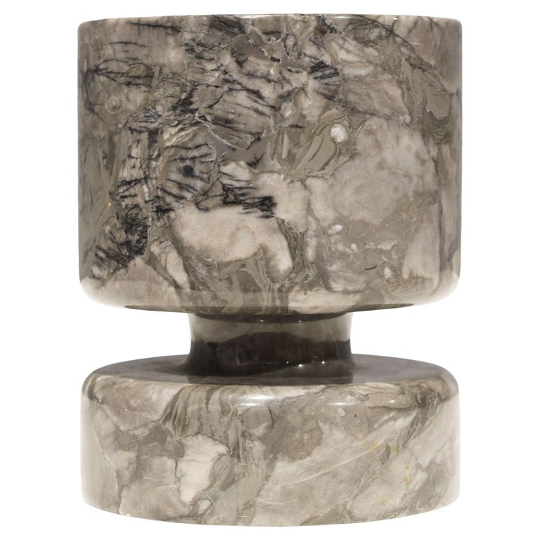 Angelo Mangiarotti Gray Marble Vase For Sale at 1stDibs