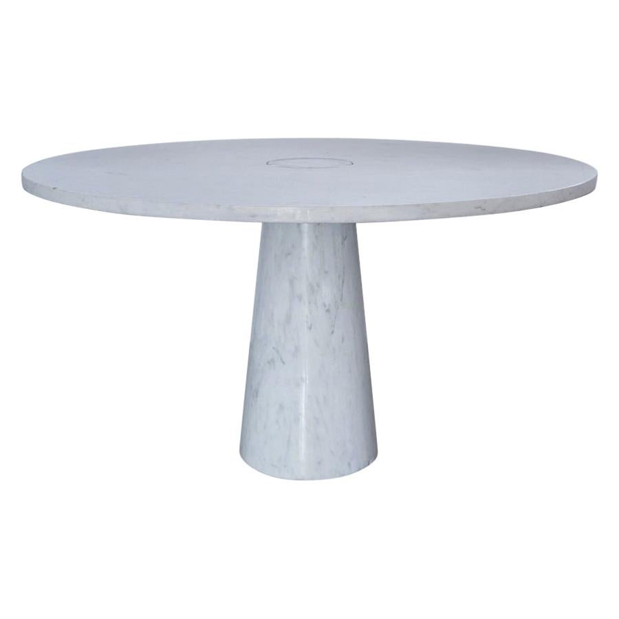 Travertine Circular Dining Table by Angelo Mangiarotti at 1stDibs