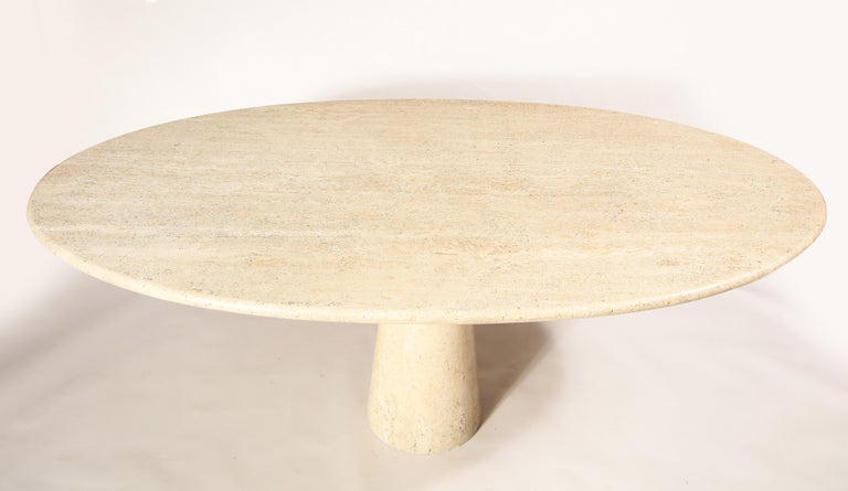 Angelo Mangiarotti Style Travertine Marble Oval Dining Table at 1stDibs ...