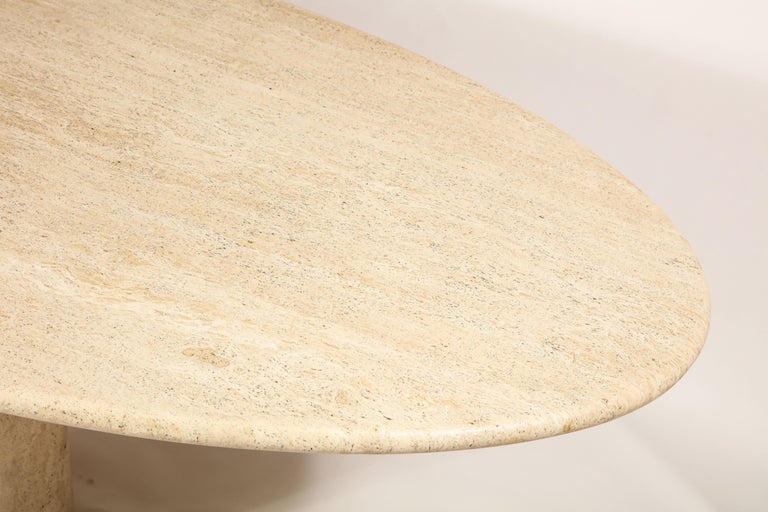 Angelo Mangiarotti Style Travertine Marble Oval Dining Table at 1stDibs ...