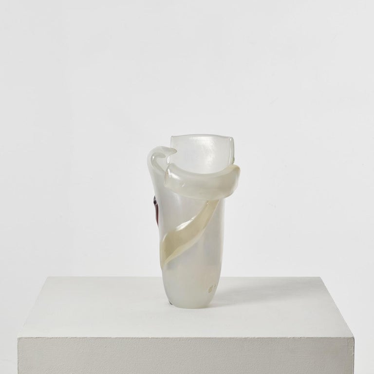 Angelo Rinaldi Vase in Thick Iridescent Glass, Italy, 1985 For Sale at ...