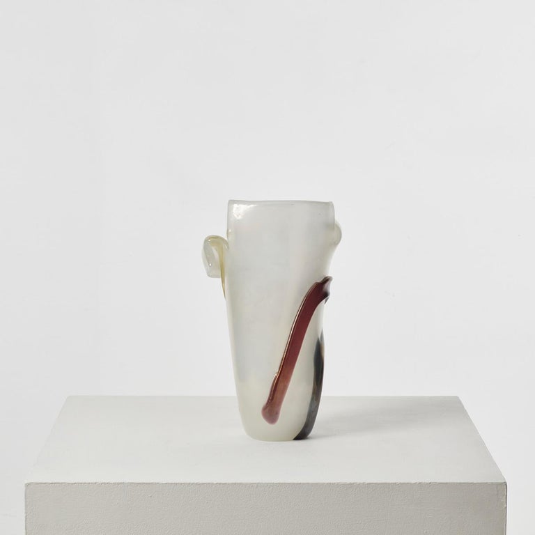 Angelo Rinaldi Vase in Thick Iridescent Glass, Italy, 1985 For Sale at ...