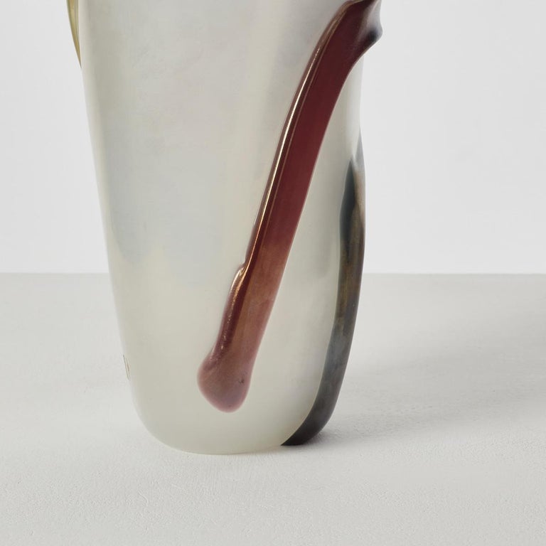 Angelo Rinaldi Vase in Thick Iridescent Glass, Italy, 1985 For Sale at ...