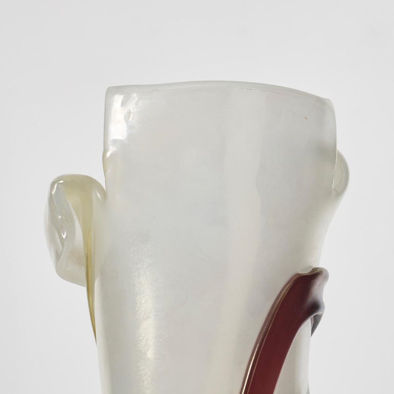 Angelo Rinaldi Vase in Thick Iridescent Glass, Italy, 1985 For Sale at ...