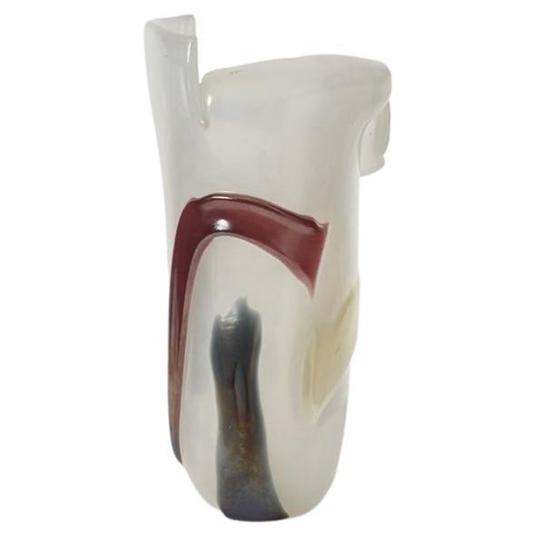 Angelo Rinaldi Vase in Thick Iridescent Glass, Italy, 1985 For Sale at ...