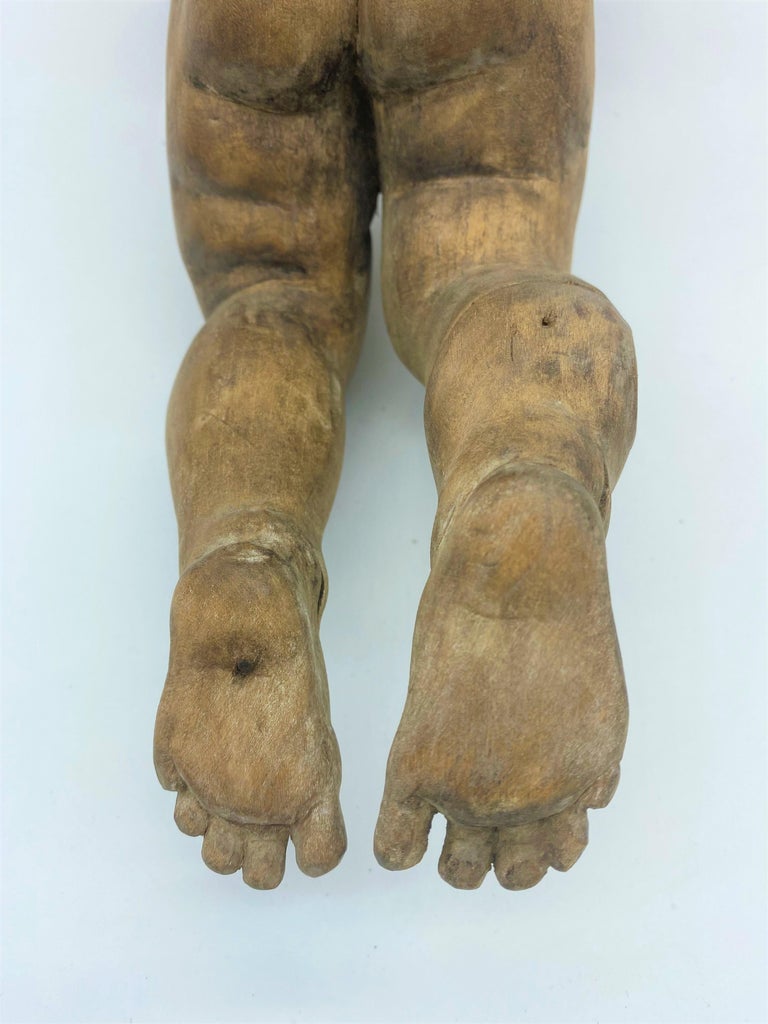 Angelo Statue in Wood Baroque Style, 18th Century For Sale at 1stDibs