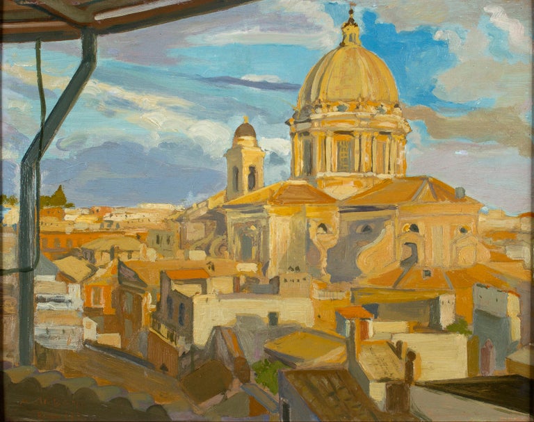 Angelo Urbani del Fabbretto - Vue de l'église des Fiorentini - Huile ...