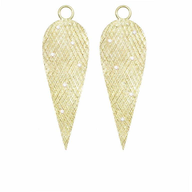 Angel's Wings 36mm Diamond 18 Karat Gold Earrings For Sale at 1stDibs
