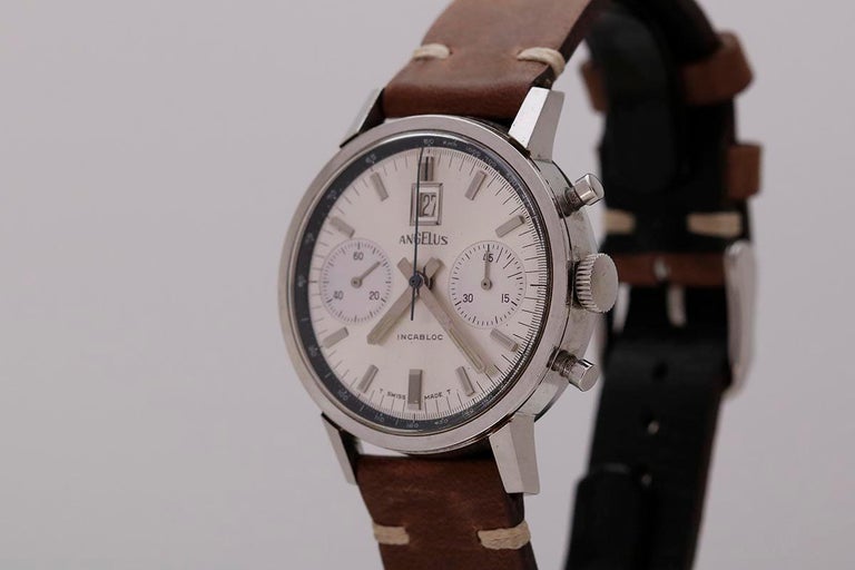 Angelus Stainless Steel Incabloc Chronograph Date, circa 1960s For Sale ...