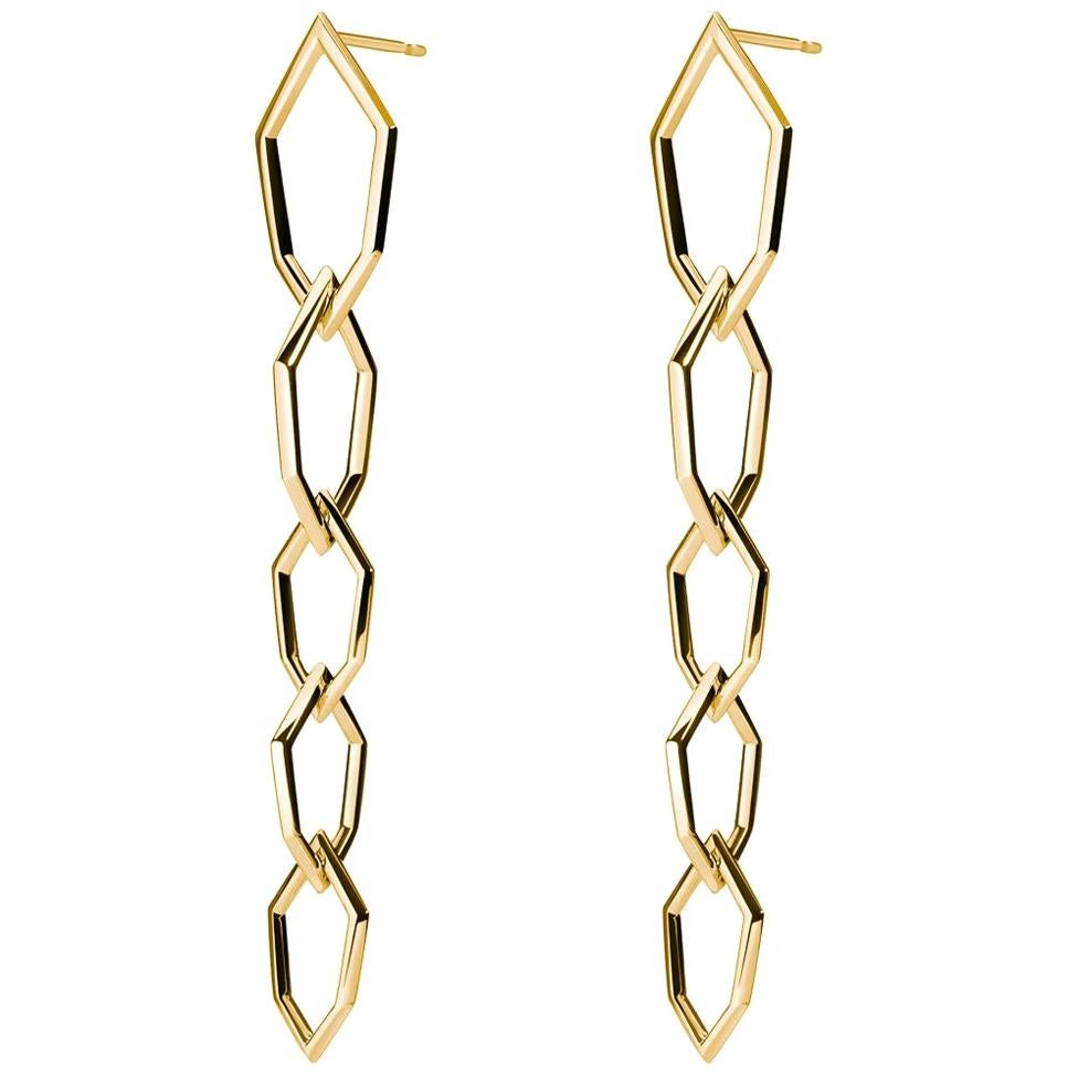 Angie Marei Alexandria White Agate Horn Earrings in 18K Yellow Gold For ...
