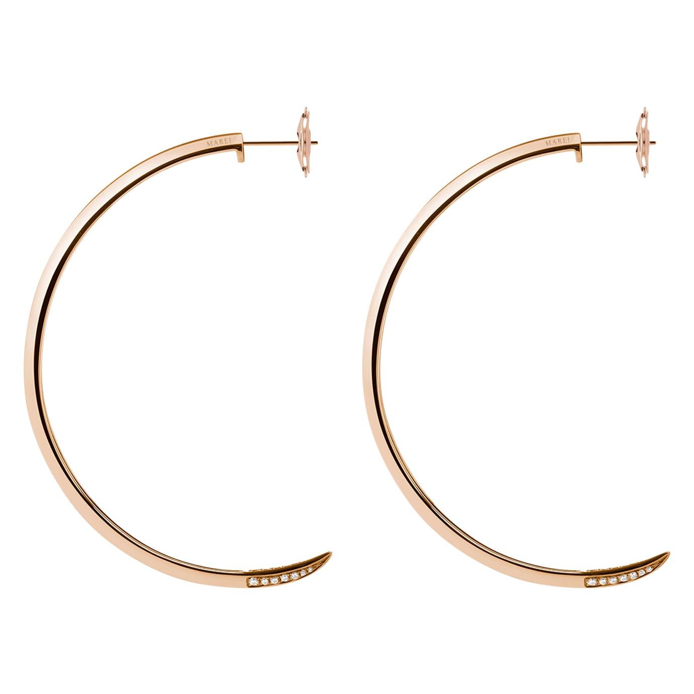 Angie Marei Asasara Pavé Diamond Tip Hoop Earrings in 18 Karat White ...