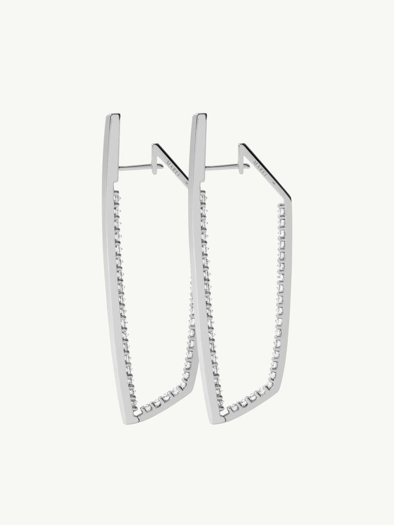 Angie Marei Lilith Pavé Diamond Studded Hinged Hoop Earrings in 18K ...