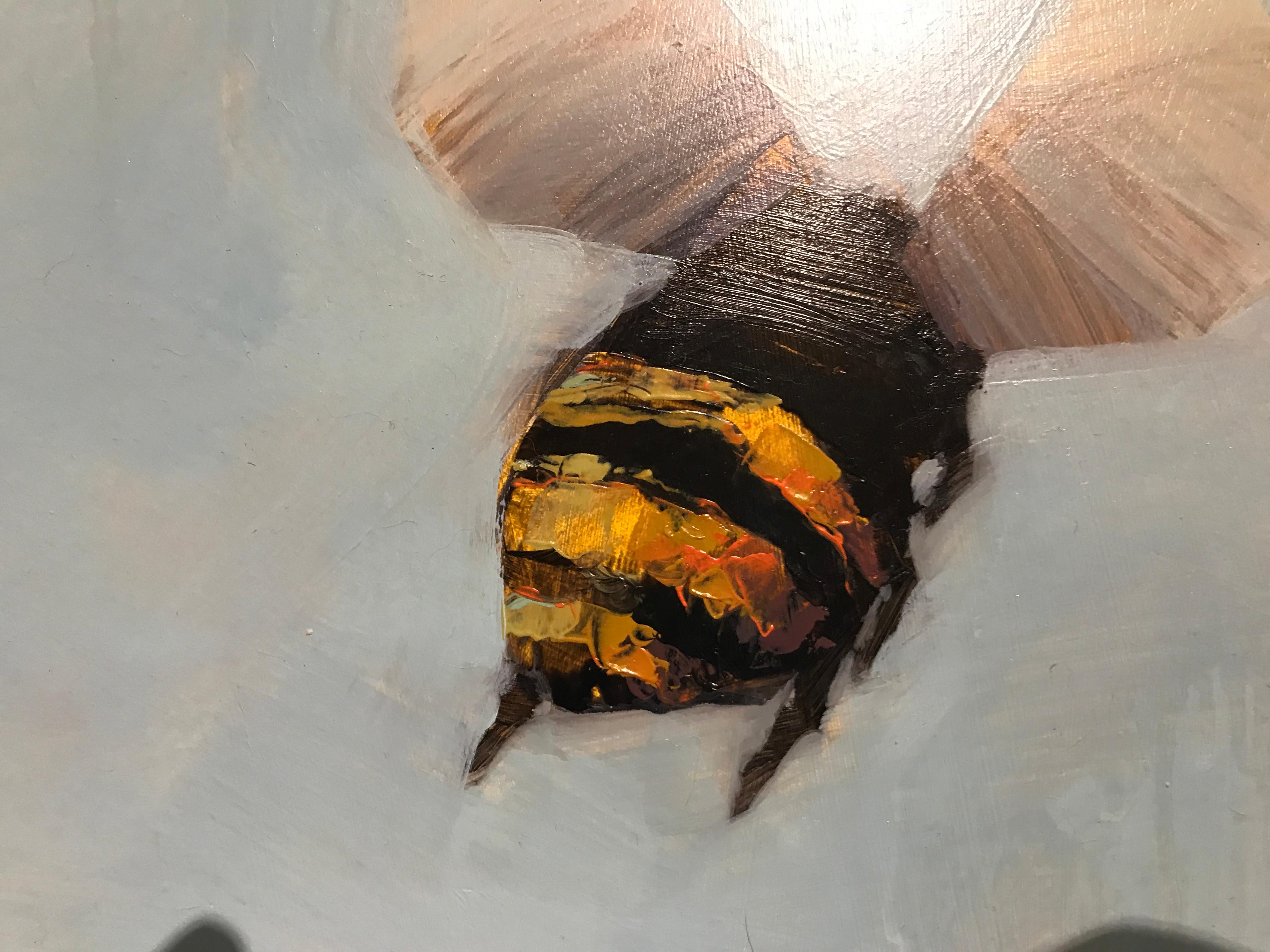 Angie Renfro - Bees 1-37, Angie Renfro Oil on Board Painting Depicting ...