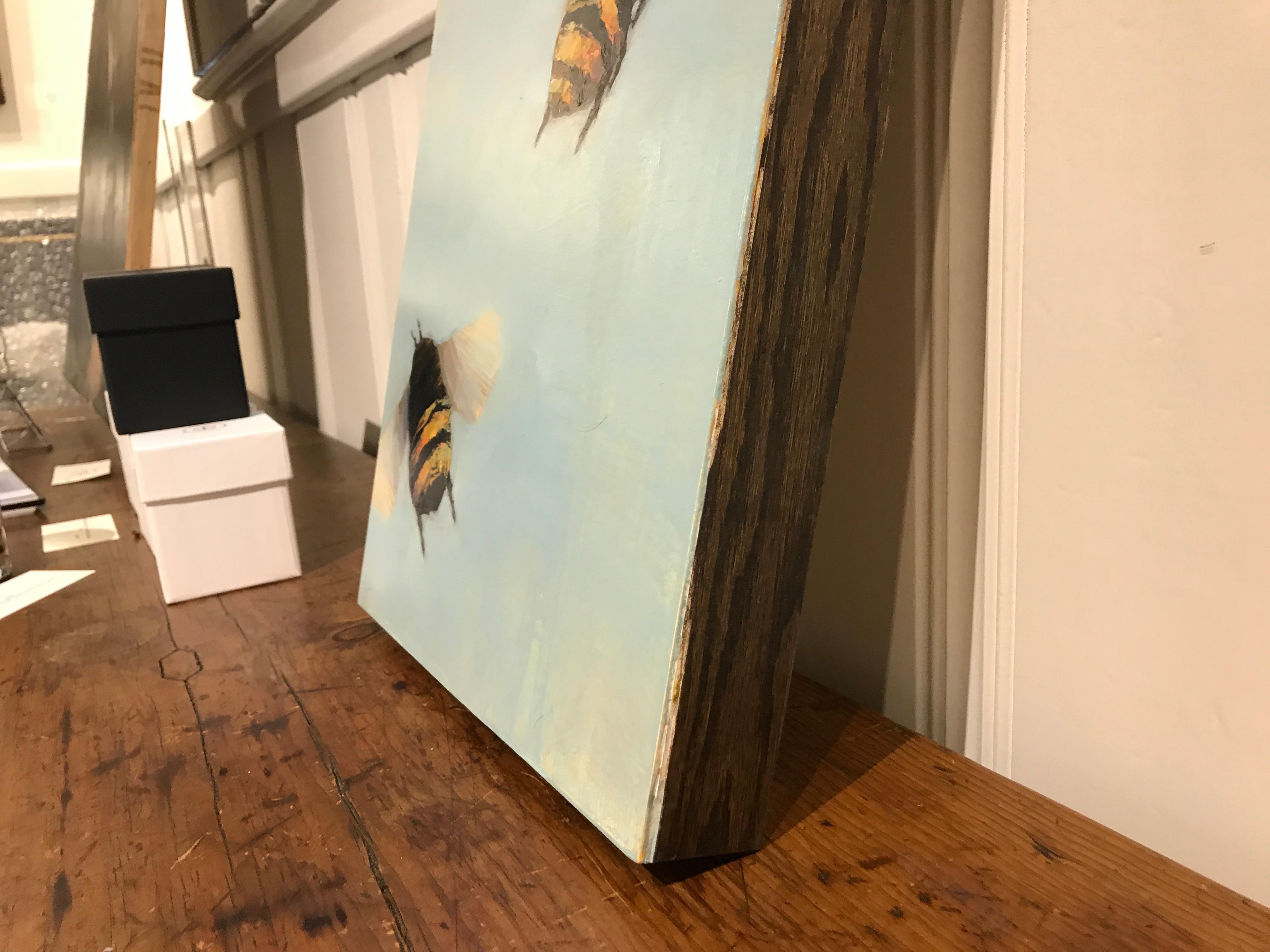 Angie Renfro - Bees 1-37, Angie Renfro Oil on Board Painting Depicting ...