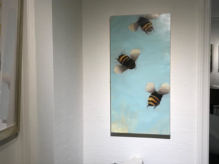 Angie Renfro - Bees 1-47, Angie Renfro Oil on Board Painting Depicting ...