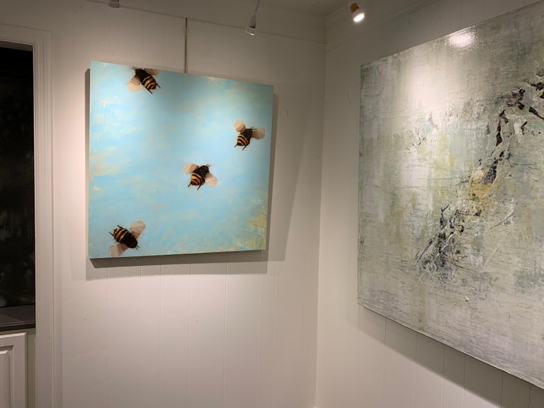 Angie Renfro - Bees 1-75 by Angie Renfro, Oil on Board Painting with ...