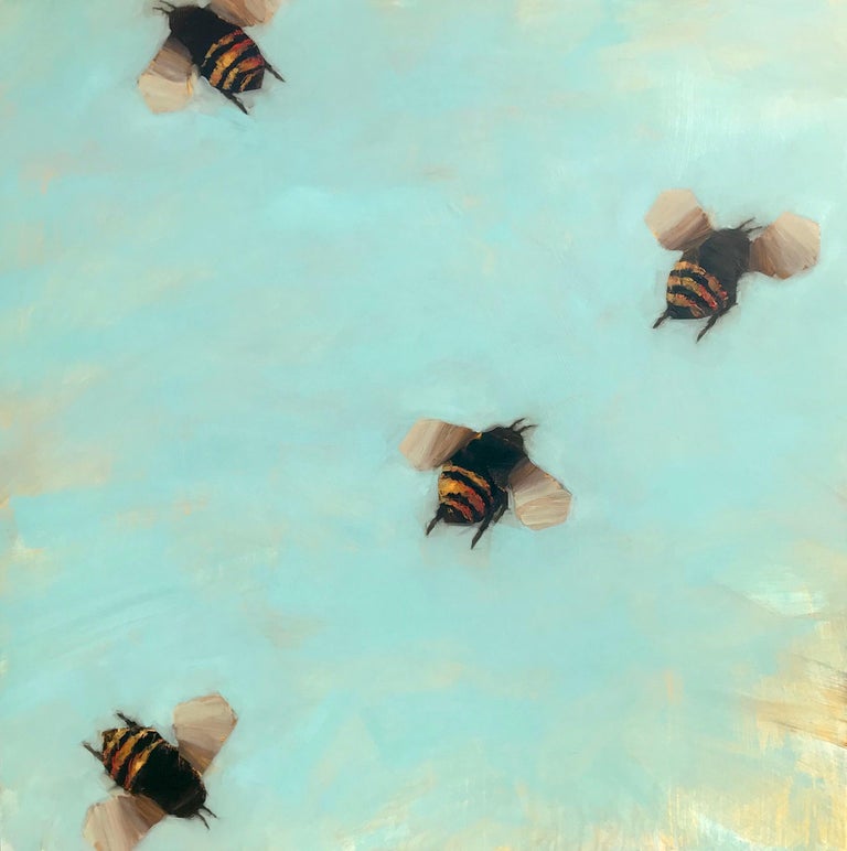 Angie Renfro - Bees 1-75 by Angie Renfro, Oil on Board Painting with ...