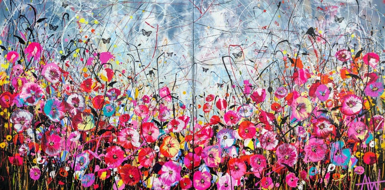 Angie Wright - Scattered Rainbows - Diptych, Painting, Oil on Canvas ...