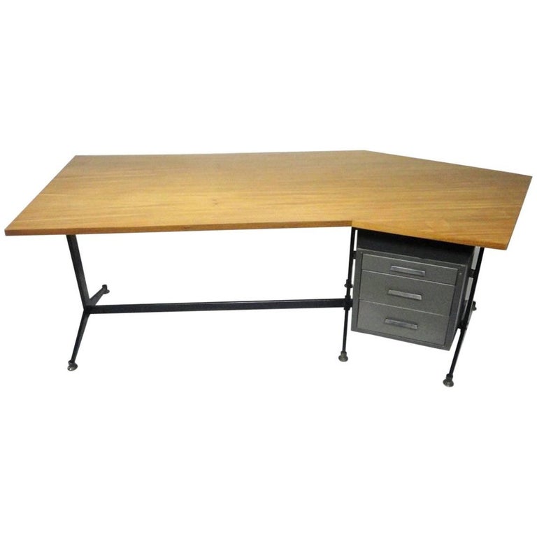 Angled Executive Desk by Tecno, Italy, circa 1960 at 1stDibs | angled ...