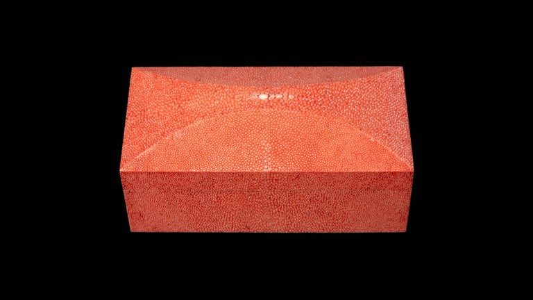 Angled Red Shagreen Box at 1stDibs