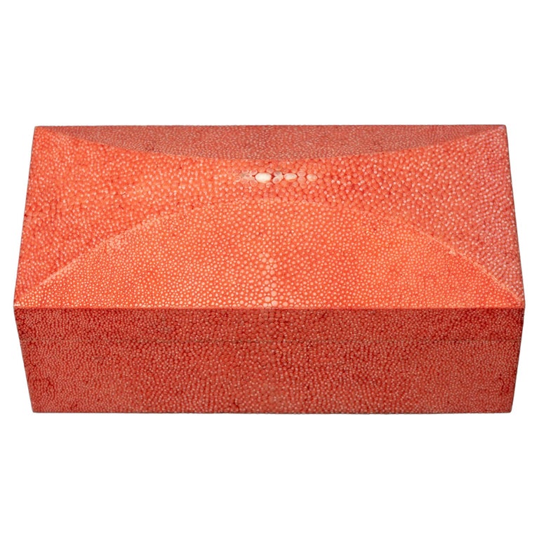 Angled Red Shagreen Box at 1stDibs