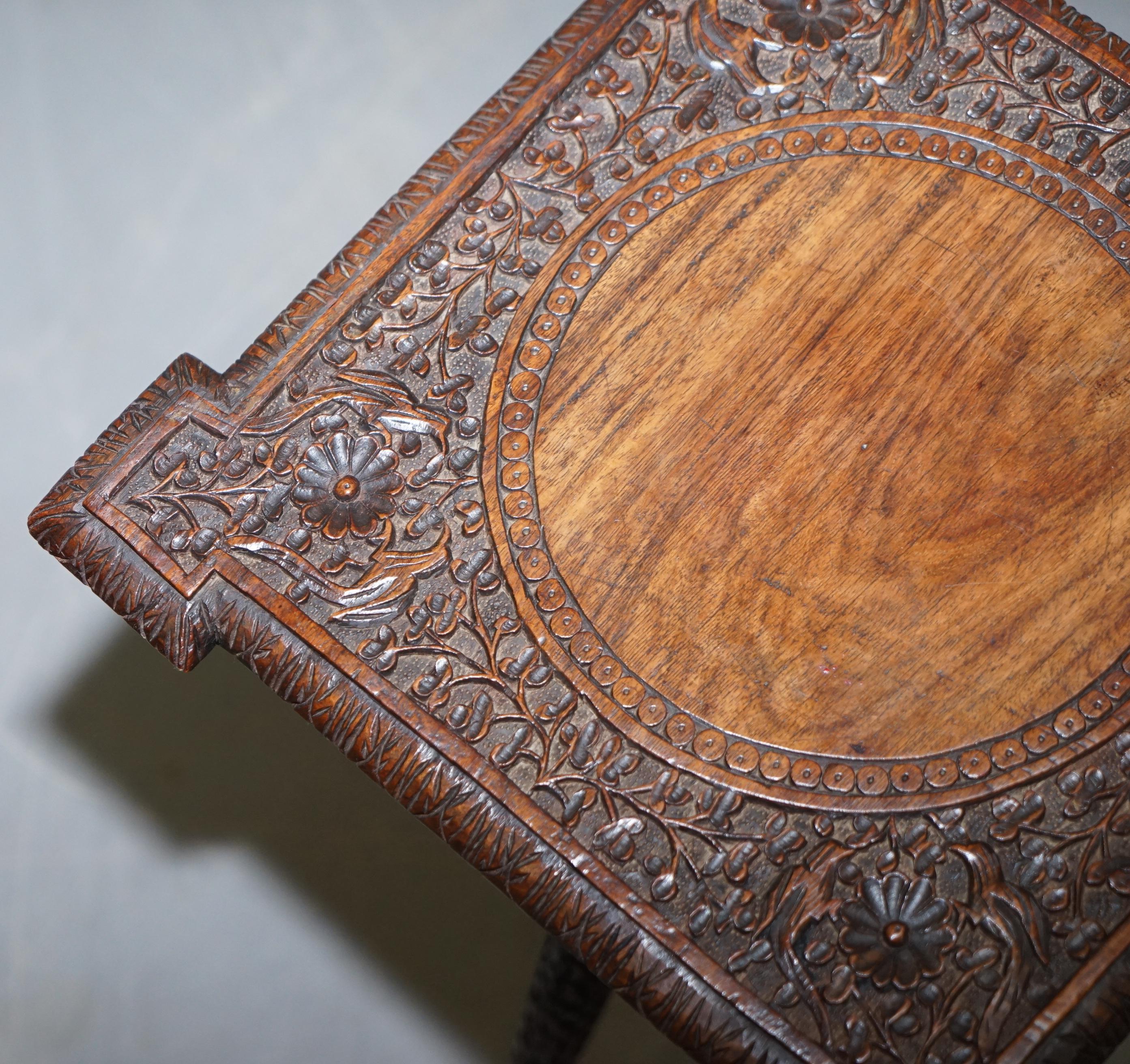 Anglo Burmese Hand Carved Hardwood 19th Century Antique Side End Lamp ...