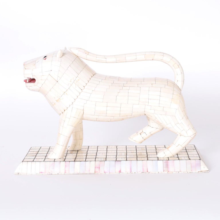 Anglo Indian Bone Cat or Lion at 1stDibs